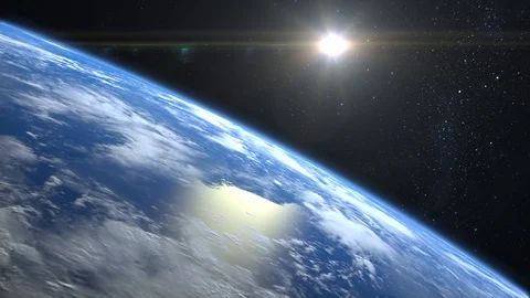 Earth. View from space. The camera flies... | Stock Video | Pond5