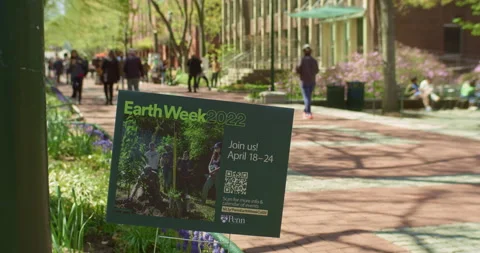 Earth Week Sign on College Campus, Stude... | Stock Video | Pond5