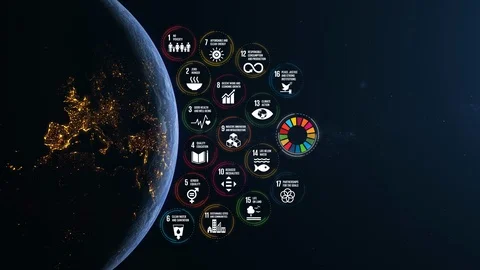 Earth World The 17 Global Goals SDG for ... | Stock Video | Pond5