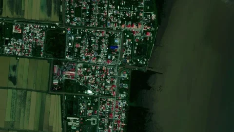 Earth zoom in from space to Anna Regina,... | Stock Video | Pond5