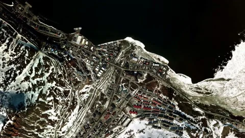 Earth zoom in from space to Longyearbyen... | Stock Video | Pond5