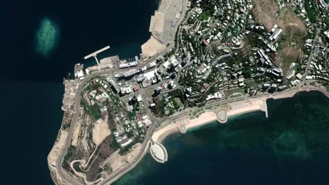 Earth zoom in from space to Port Moresby... | Stock Video | Pond5