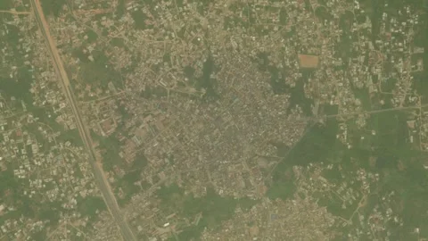 Earth zoom in from space to Suhum, Ghana | Stock Video | Pond5