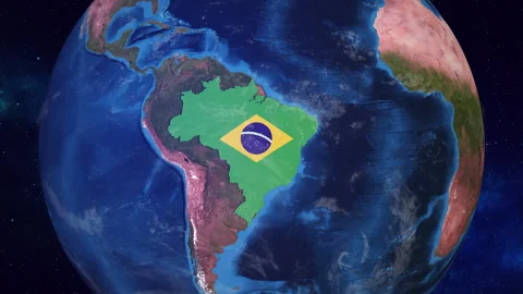 Earth zooming in to Brazil with its bord... | Stock Video | Pond5