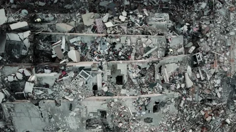 Earthquake Aerial Shot of devastating de... | Stock Video | Pond5