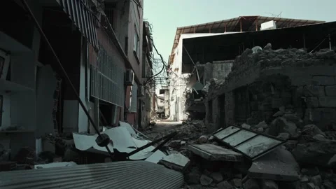 Earthquake Aerial Shot of devastating de... | Stock Video | Pond5