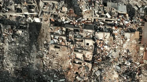 Earthquake Aerial Shot of devastating de... | Stock Video | Pond5