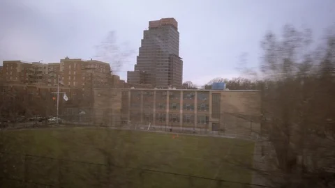 East Harlem view from Metro North train ... | Stock Video | Pond5