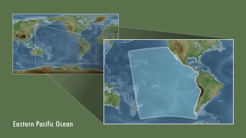 Eastern Pacific Ocean. Pale map. Patters... | Stock Video | Pond5