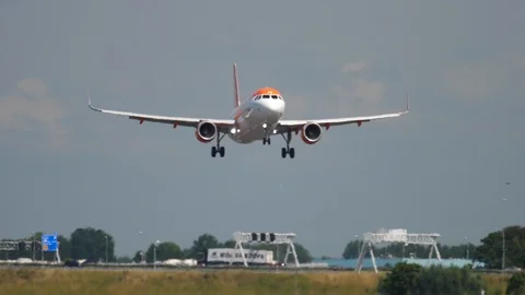 Airbus A320 Landing Stock Video Footage | Royalty Free Airbus A320 ...