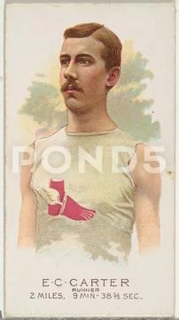 E.C. Carter, Runner, from World's Champions, Series 2 (N29) for Allen ...