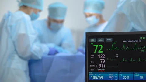 Ecg monitor recording activity of heart ... | Stock Video | Pond5