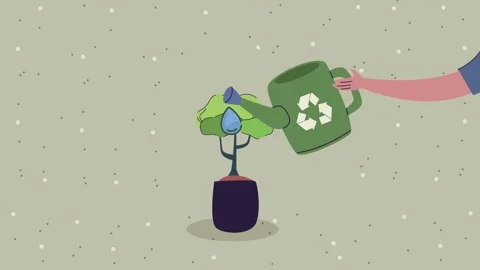 eco friendly animation with hand lifting... | Stock Video | Pond5