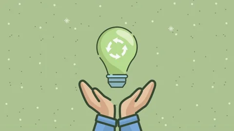 eco friendly animation with hands liftin... | Stock Video | Pond5