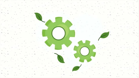 eco friendly gear green animation | Stock Video | Pond5