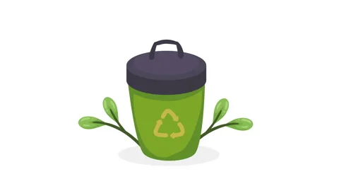 eco friendly waste bin animation | Stock Video | Pond5