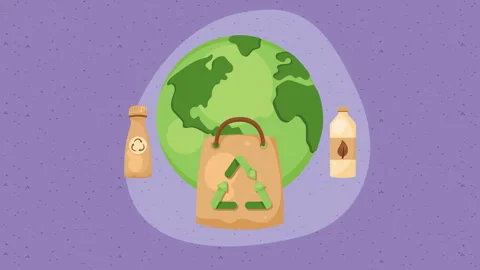 eco green world planet animation | Stock Video | Pond5