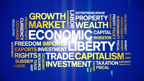 Economic liberty animated word cloud,ani... | Stock Video | Pond5
