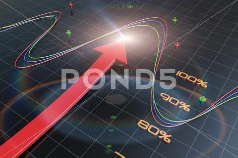 Economic stock market chart with success arrow, appreciation and ...