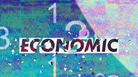 Economic text against abstract blue back... | Stock Video | Pond5