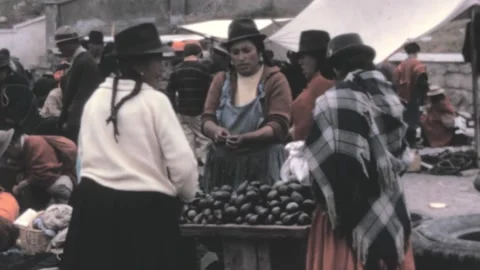 Ecuador - 1974: Women wear 70s tradition... | Stock Video | Pond5