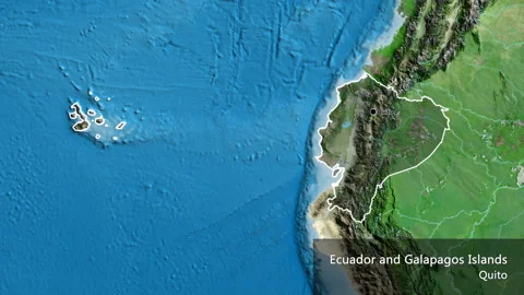 Ecuador and Galapagos Islands on the glo... | Stock Video | Pond5