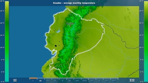 Ecuador - average temperature, English l... | Stock Video | Pond5