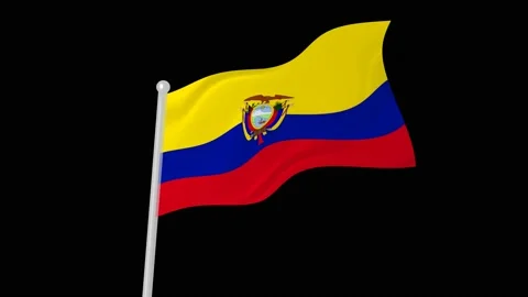ecuador flag waving animated black backg... | Stock Video | Pond5