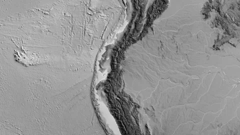 Ecuador on the globe. Bevel. Grayscale. ... | Stock Video | Pond5