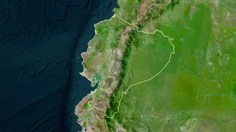 Ecuador map - drive. Border. Satellite. | Stock Video | Pond5