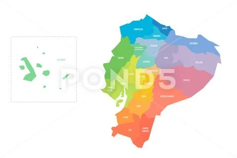 Ecuador political map of administrative divisions ~ Clip Art #231797495
