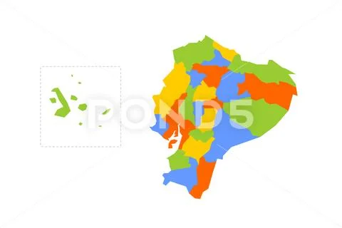 Ecuador political map of administrative divisions: Graphic #232718425