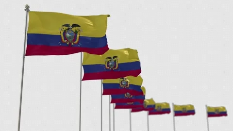 Ecuador Row Of Flags Animation Include A... | Stock Video | Pond5