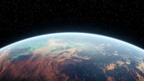 Edge of Planet Earth on Black Background | Stock Video | Pond5