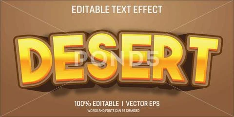 Editable desert vector 3d text effect with modern style design ~ Clip ...