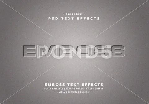 Editable embossed text style effect - PSD Template ~ PSD Template ...