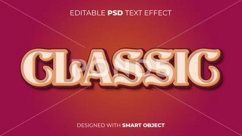 PSD Template: Editable PSD Text Effect of Classic for Title, Copy ...