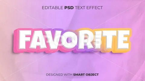 Editable PSD Text Effect of Favorite for Title, Copy, Poster, Event ...