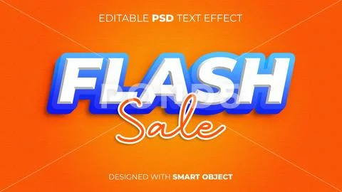 PSD Template: Editable PSD Text Effect of Flash Sale for Title, Copy ...