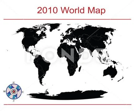 Editable world map Complete world map, all countries with border ...
