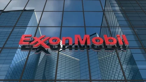 Editorial, ExxonMobil logo on glass buil... | Stock Video | Pond5