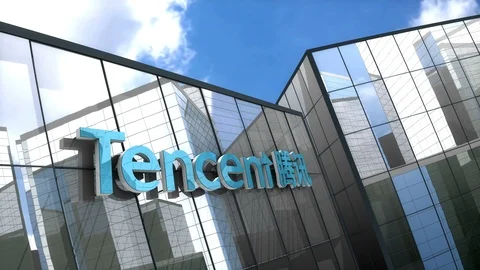 Editorial, Tencent logo on glass buildin... | Stock Video | Pond5
