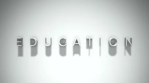 Education 3D title animation text with s... | Stock Video | Pond5