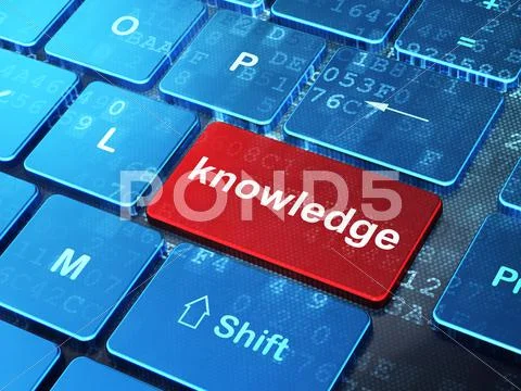 Education concept: Knowledge on computer keyboard background: Royalty ...