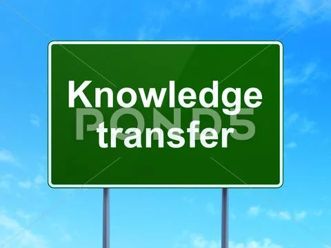 Education concept: Knowledge Transfer on road sign background ~ Clip ...