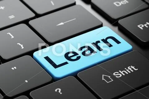 Education concept: Learn on computer keyboard background ~ Clip Art #37074639