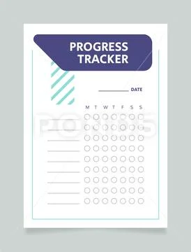 Education progress tracker worksheet design template: Royalty Free ...