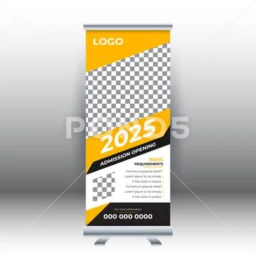 Education Roll up banner stand template. creative banner design. Kid ...