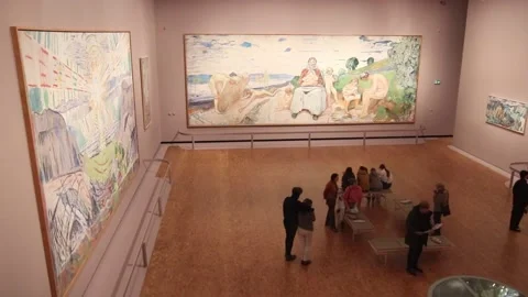 Edvard Munch's largest Monumental paint... | Stock Video | Pond5