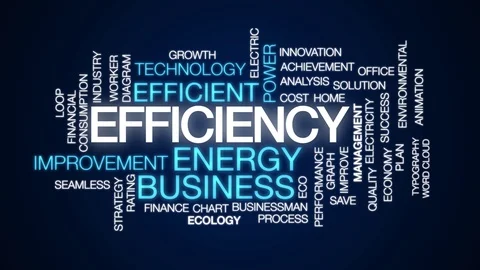 Efficiency word cloud. Kinetic typograph... | Stock Video | Pond5